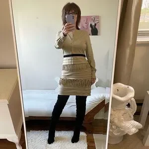 Nakomi | Dresses | Long Sleeve Khaki Tan Dress Button Front Cuffs Black ...